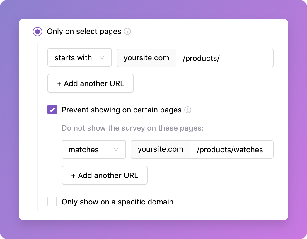 Embedded website surveys – Iterate